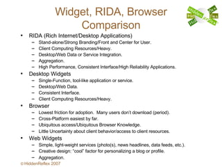 Beyond the Browser: Widgets and Rich Internet/Desktop Applications ...