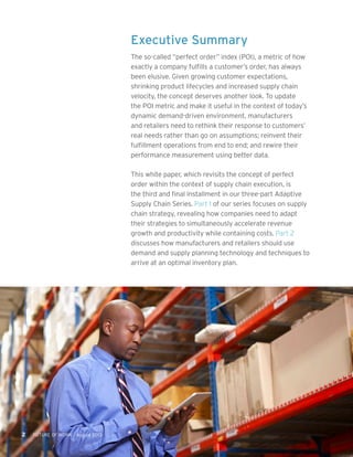 Beyond the 'Perfect Order' Index: Obtaining a True Measure of Customer ...