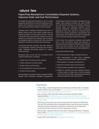 Beyond the 'Perfect Order' Index: Obtaining a True Measure of Customer ...