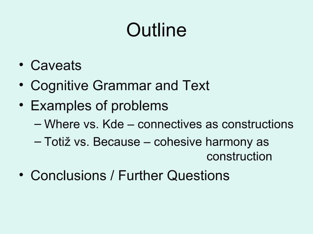 Beyond the Sentence in Cognitive Grammar | PPT
