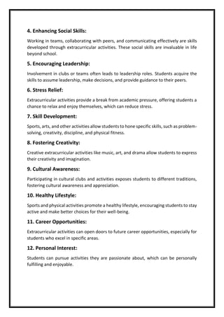 Beyond Academics Extracurricular Activities in CBSE Board Schools | PDF