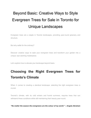Beyond Basic_ Creative Ways to Style Evergreen Trees for Sale in ...
