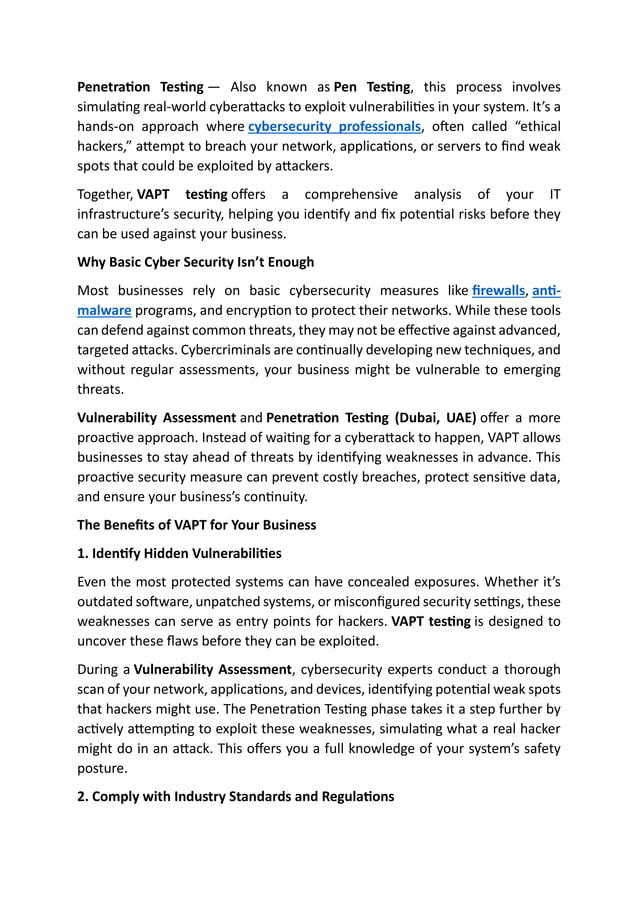 Beyond Basic Cybersecurity Power Of Vapt In Protecting Your Business Pdf