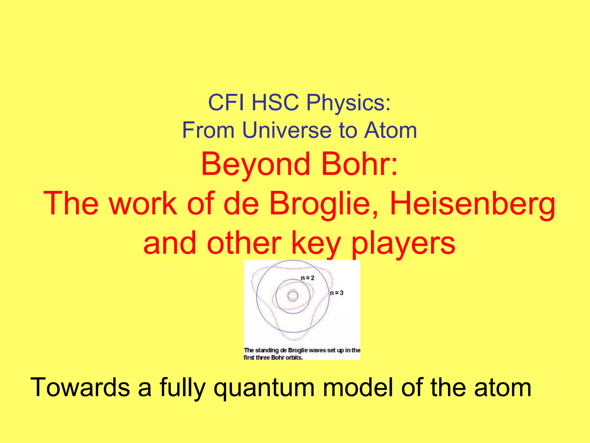 Beyond bohr de broglie and heisenberg for universe to atom module cfi | PPT