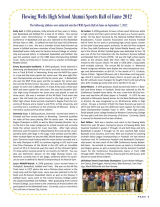 FW Alumni Newsletter Presentation | PDF | College Sports | Sports