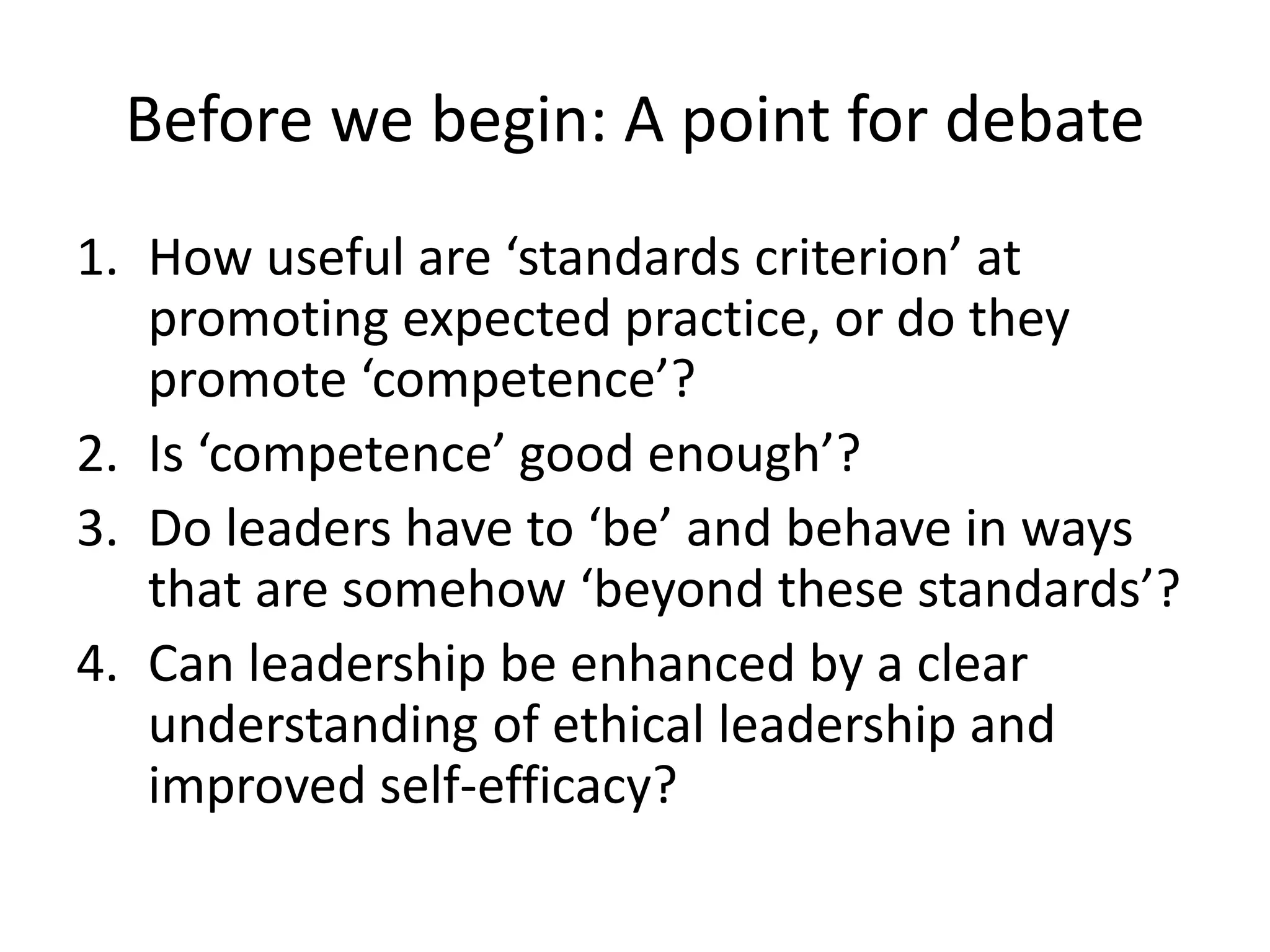 Beyond competence ethical leadership | PPTX