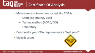 Supply Chain Risks: Closing the Gaps to Better Protect Your Company | PPT