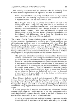 Beyond Cultural Models Of The Chinese Learner 1 | PDF | Education ...