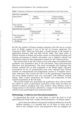 Beyond Cultural Models Of The Chinese Learner 1 | PDF | Education ...