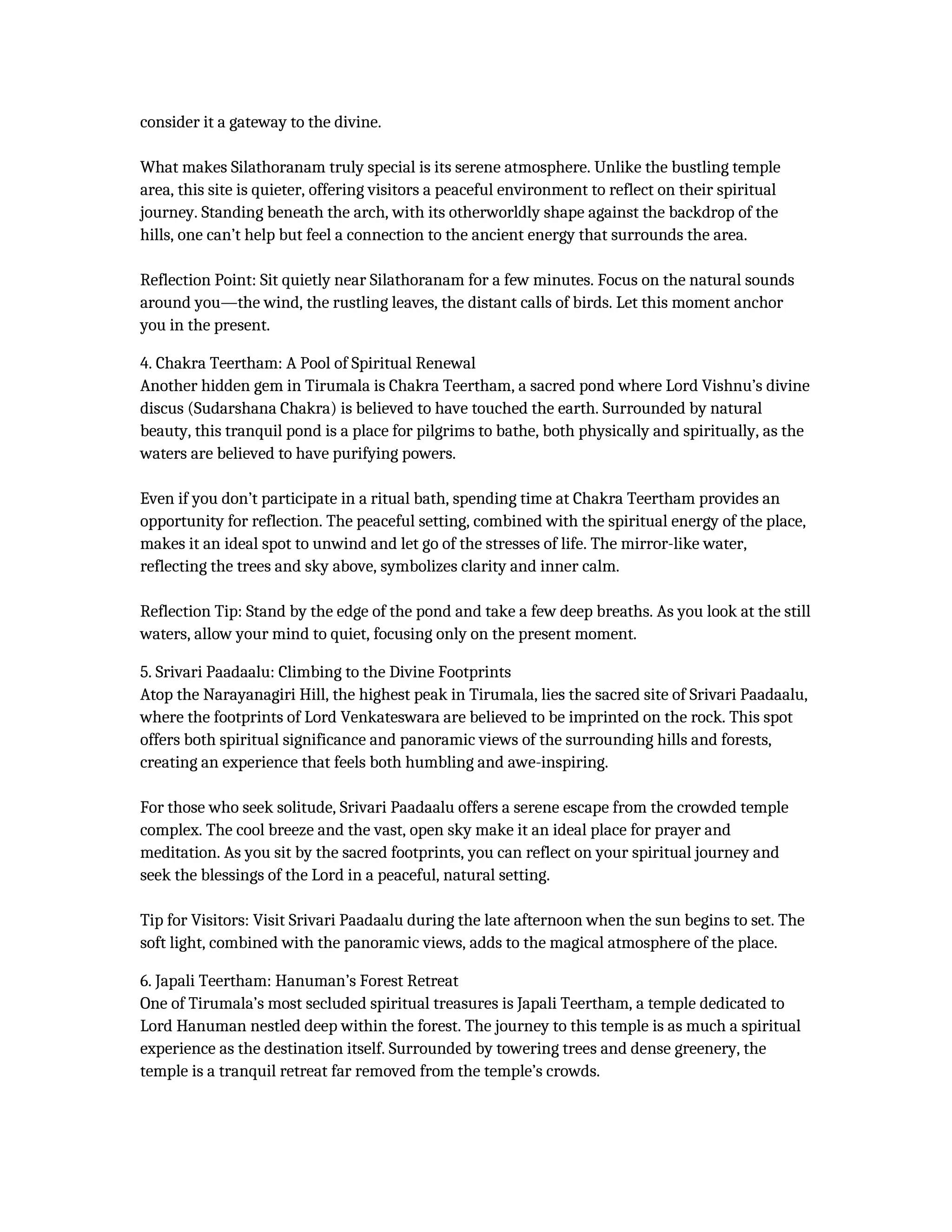 Beyond Darshan: Embracing the Spiritual Serenity of Tirumala’s Nature | DOCX