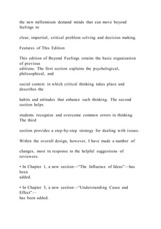 Beyond FeelingsA Guide to Critical ThinkingN I N T H | DOCX