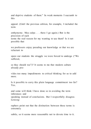 Beyond FeelingsA Guide to Critical ThinkingN I N T H | DOCX