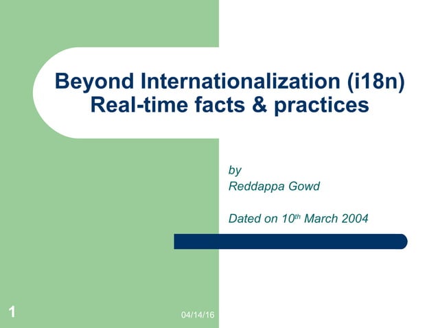 Beyond internationalization i18n | PPT