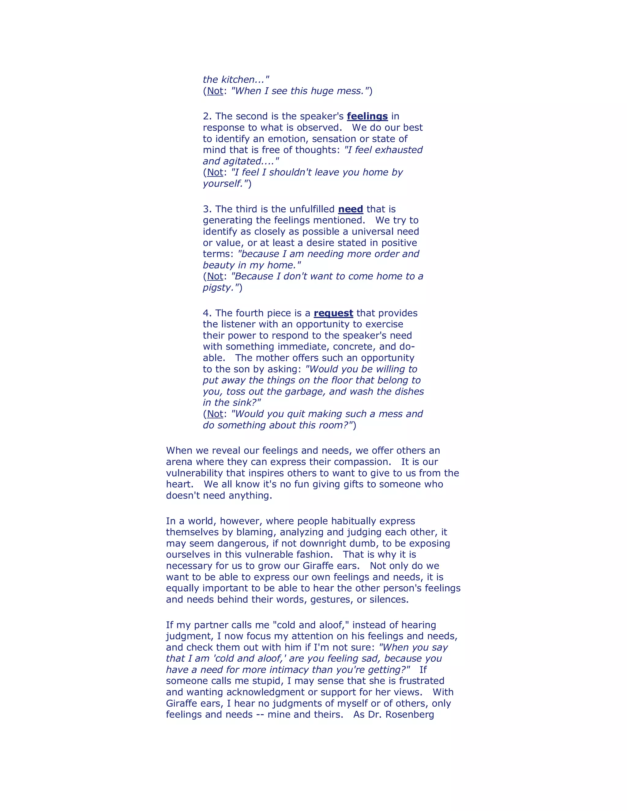 Beyond judgment and niceness nonviolent communication | PDF