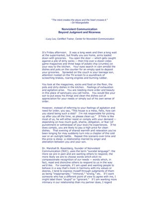 Beyond judgment and niceness nonviolent communication | PDF