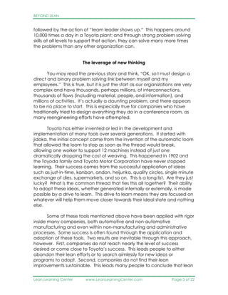 Beyond Lean by Jamie Flinchbaugh | PDF