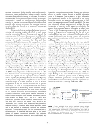 Beyond Metagenomics- Integration Of Complementary Approaches For The ...