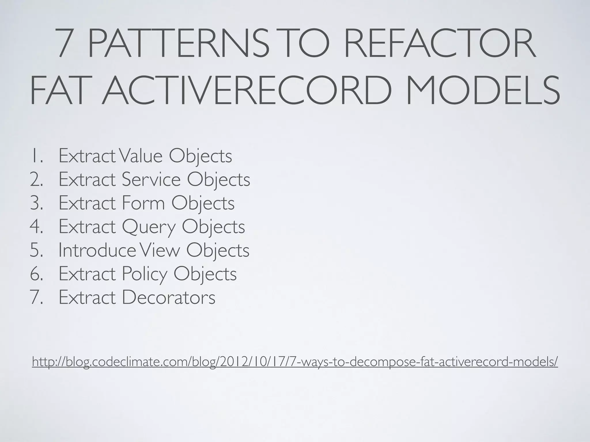 Beyond MVC, intruduction to Service Object | PDF