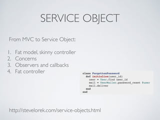 Beyond MVC, intruduction to Service Object | PDF