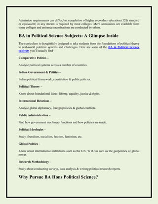 Beyond Politics: What Does BA Political Science Course Really Entails ...