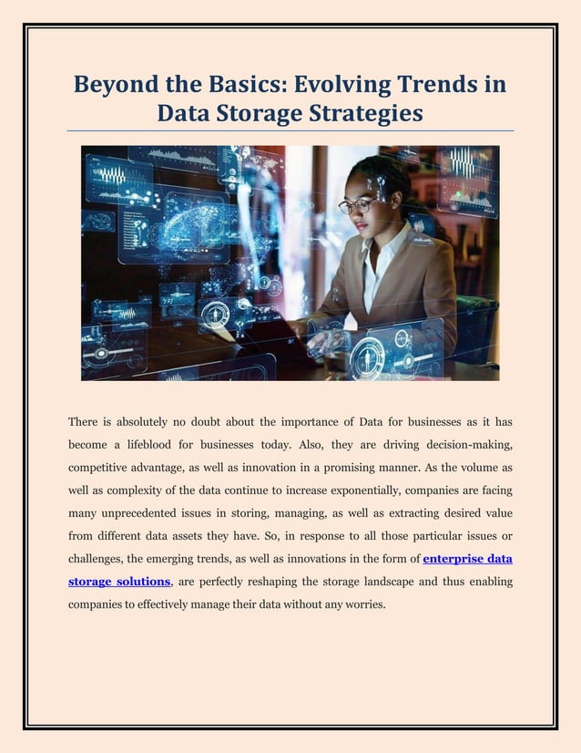 Beyond the Basics - Evolving Trends in Data Storage Strategies.pdf | Data Storage and ...