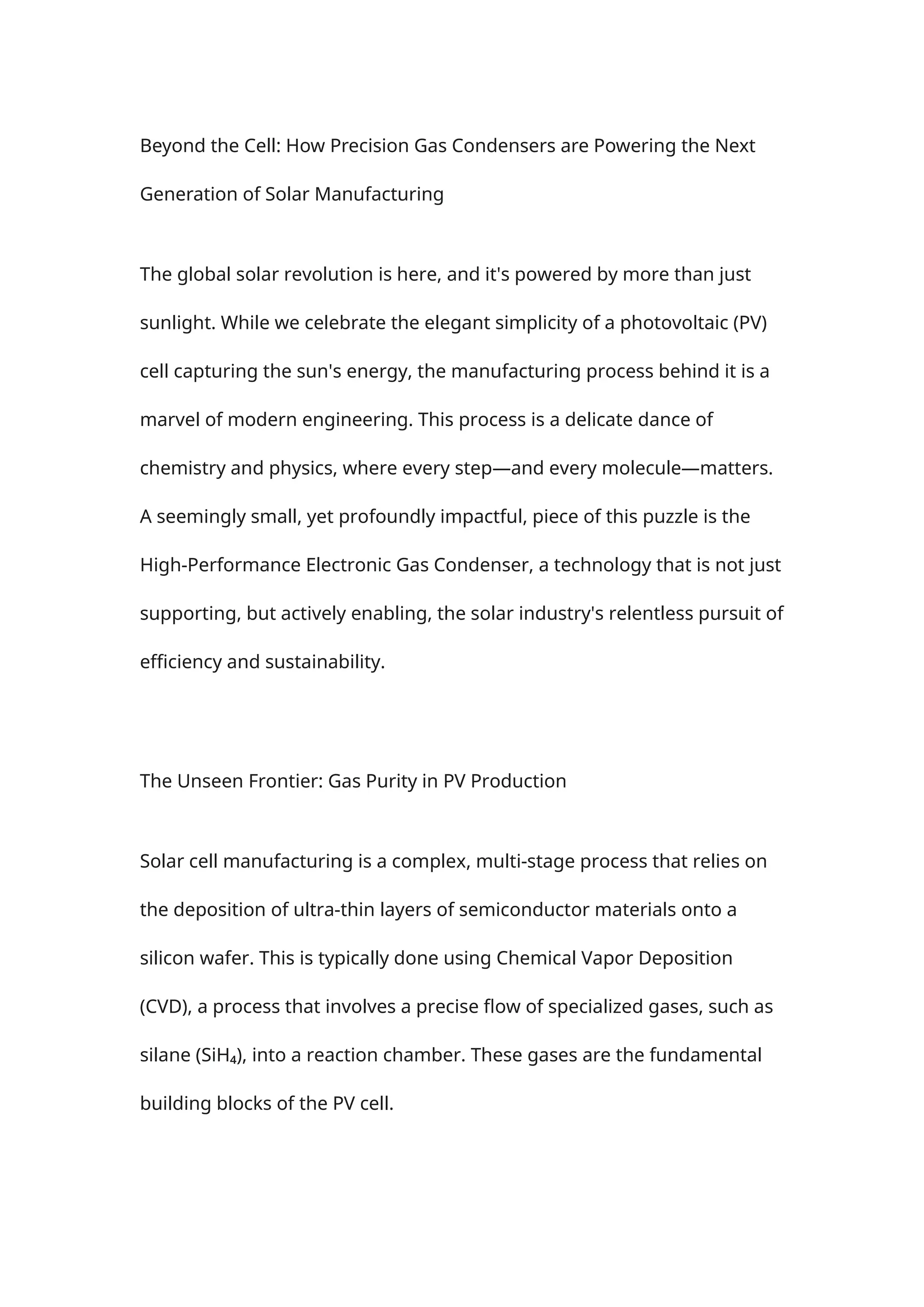 Beyond the Cell How Precision Gas Condensers are Powering the Next ...