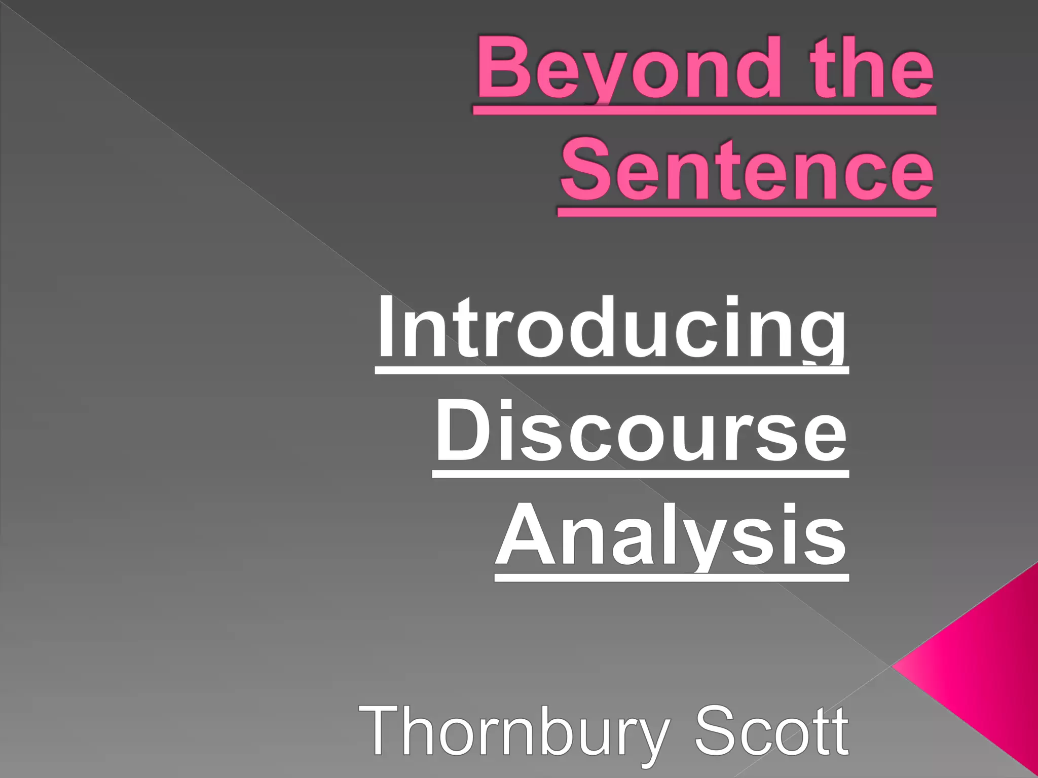 Beyond the sentence | PPT