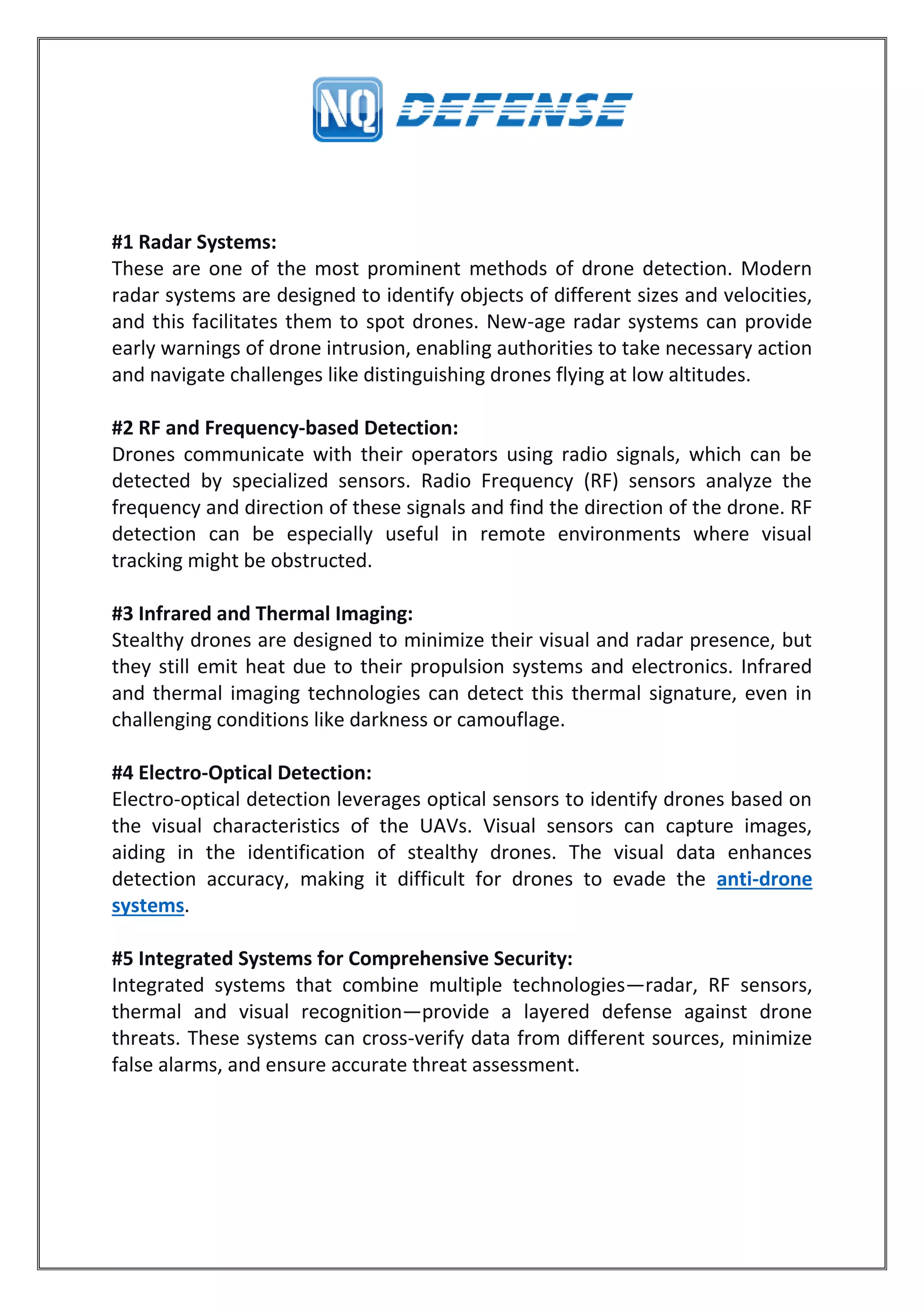 Beyond the Visible: The Techniques for Detecting Stealthy Drones | PDF