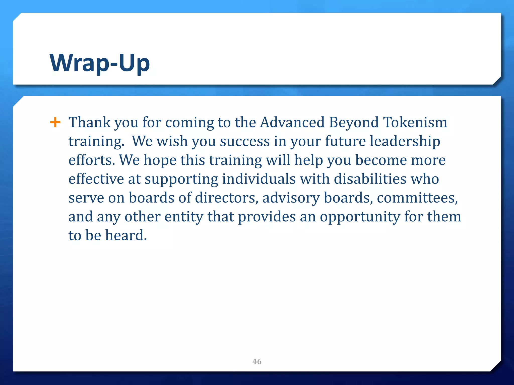 Beyond Tokenism | PPT