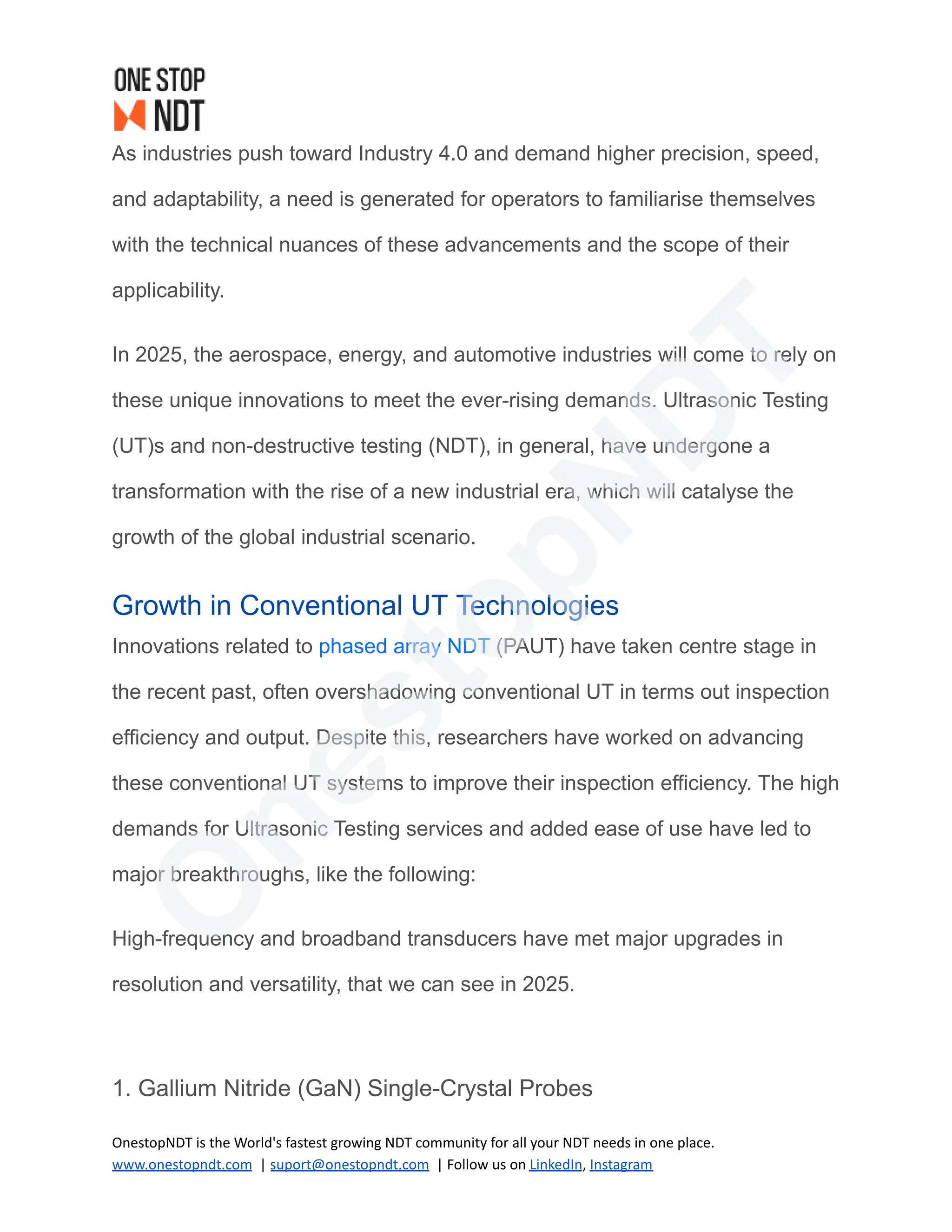 Beyond Traditional UT: What Ultrasonic Testing looks like in 2025 | PDF