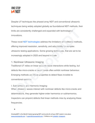 Beyond Traditional UT: What Ultrasonic Testing looks like in 2025 | PDF