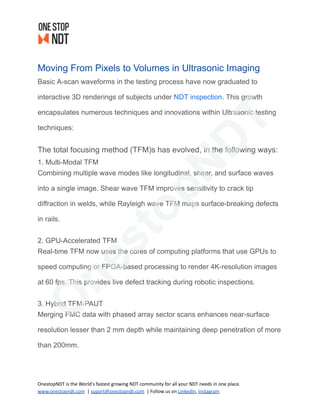 Beyond Traditional UT: What Ultrasonic Testing looks like in 2025 | PDF