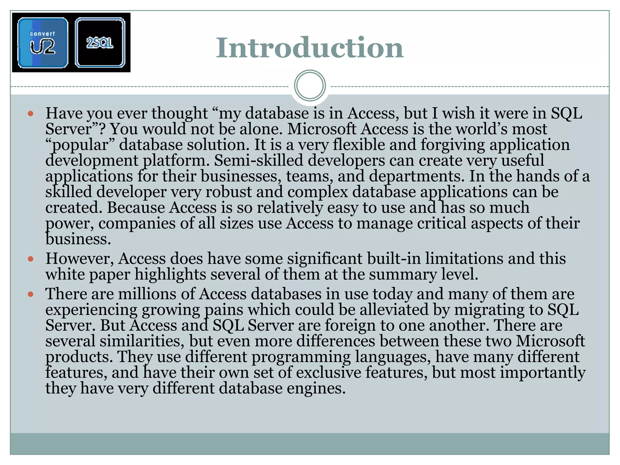 Migrate Access to SQL Server/Azure | PPTX