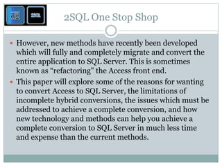 Migrate Access to SQL Server/Azure | PPTX
