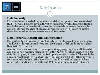 Migrate Access to SQL Server/Azure | PPTX | Databases | Computer Software and Applications