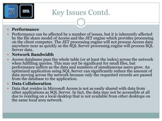 Migrate Access to SQL Server/Azure | PPTX | Databases | Computer Software and Applications