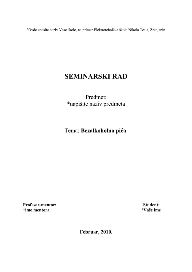 Bezalkoholna pica | DOC