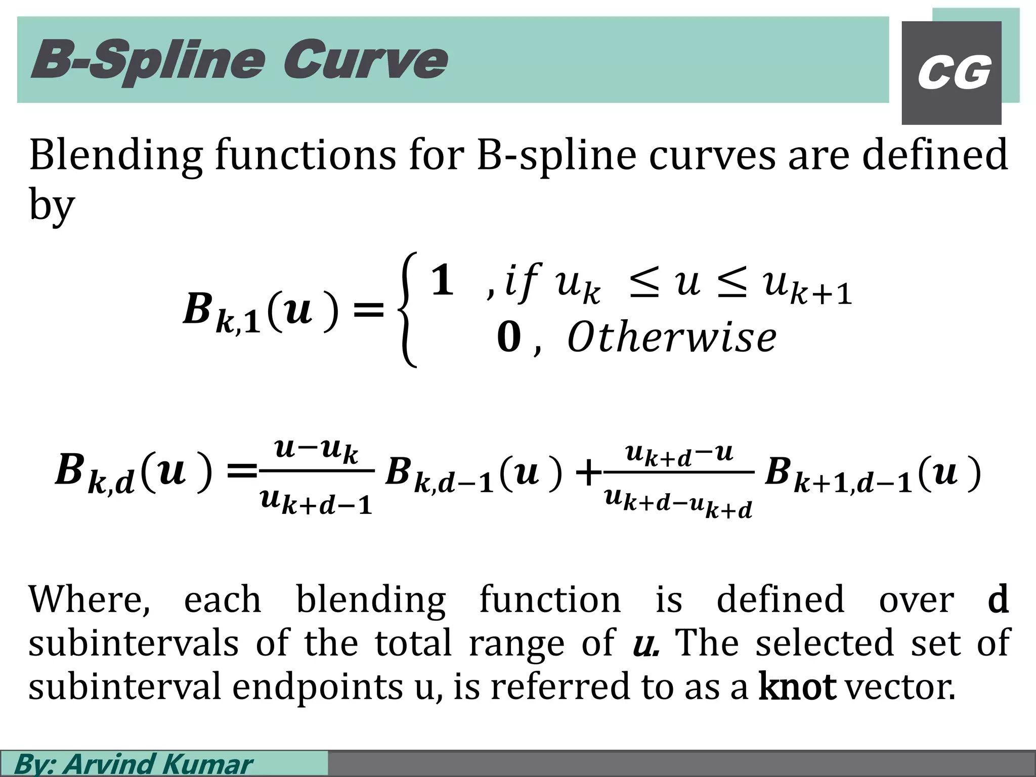 Bezier curve & B spline curve | PPT Bezier curve & B spline curve | PPT