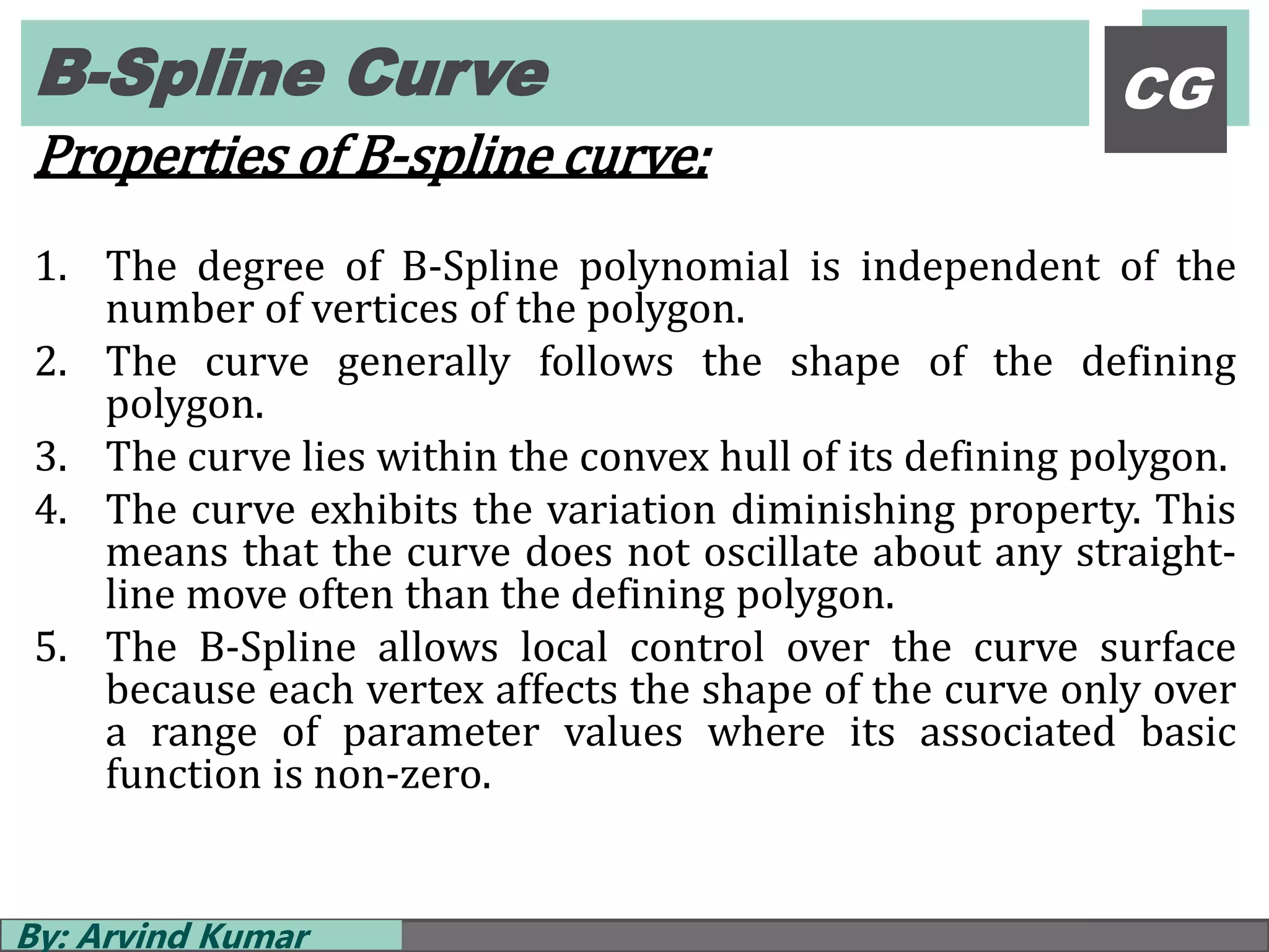 Bezier Curve And B Spline Curve Pptx