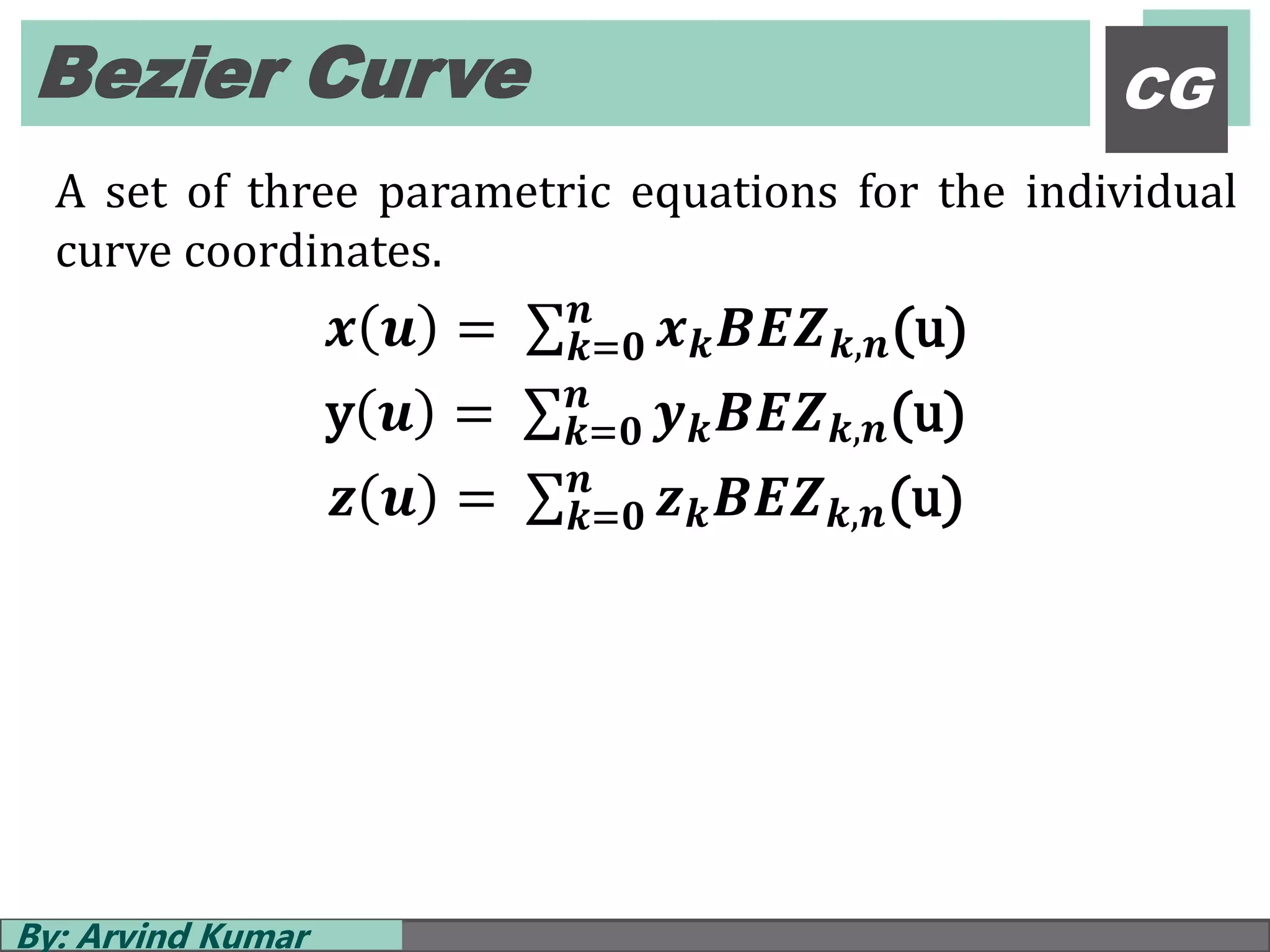 Bezier curve & B spline curve | PPTX Bezier curve & B spline curve | PPTX