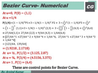 Bezier curve & B spline curve | PPTX