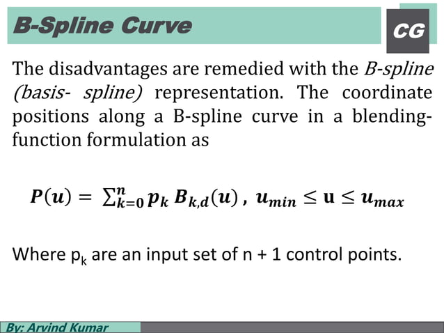 Bezier curve & B spline curve | PPTX | Physics | Science