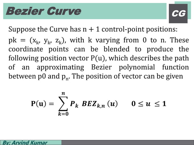 Bezier curve & B spline curve | PPT Bezier curve & B spline curve | PPT