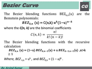 Bezier curve & B spline curve | PPTX