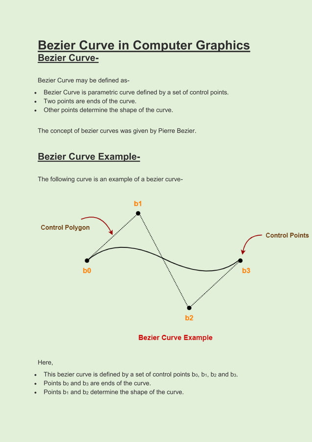 Bezier Curve In Computer Graphics Docx