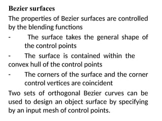 bezier surface introduction and properties | PPTX
