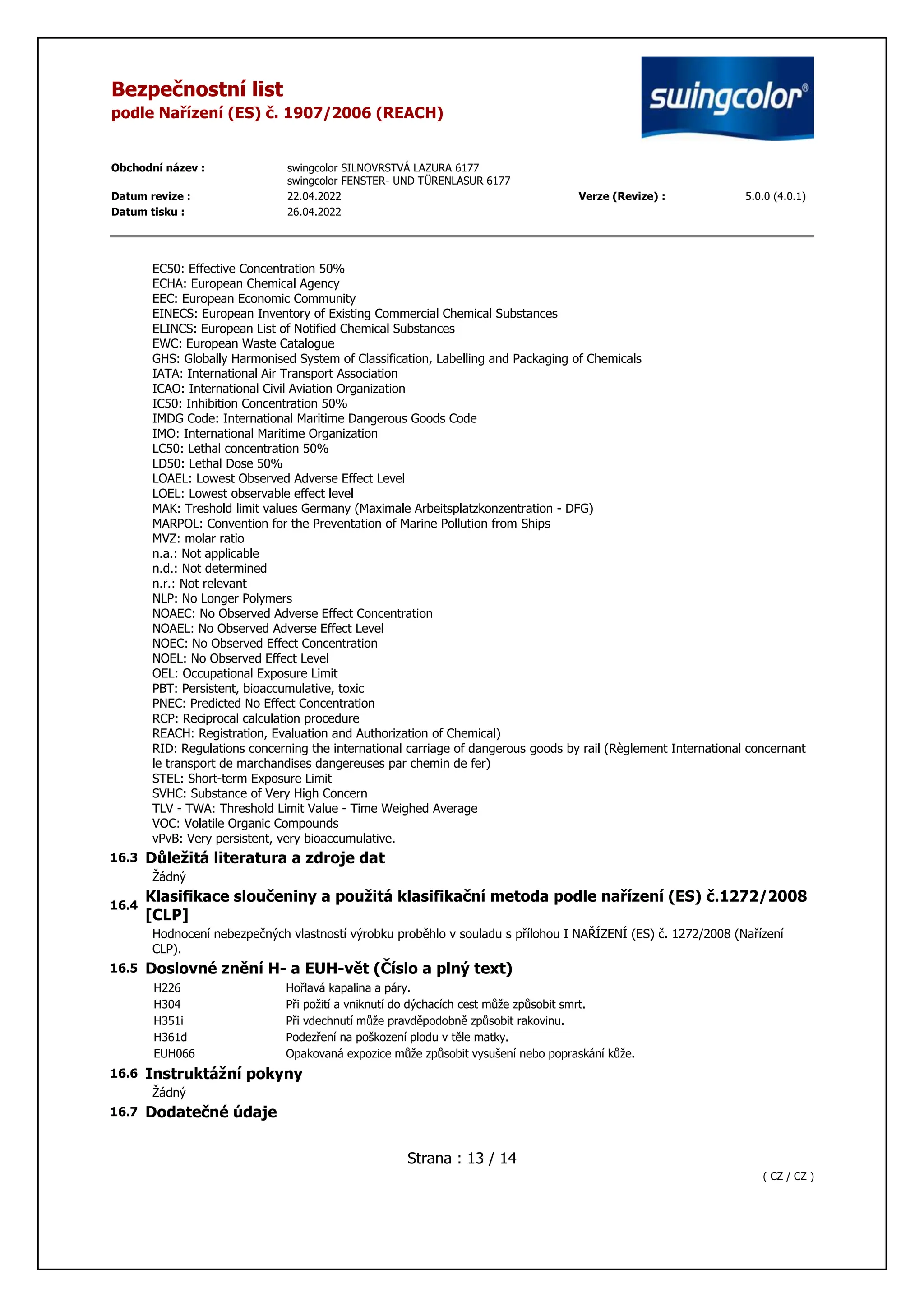 Bezpečnostní list.pdf - important safety notices | PDF