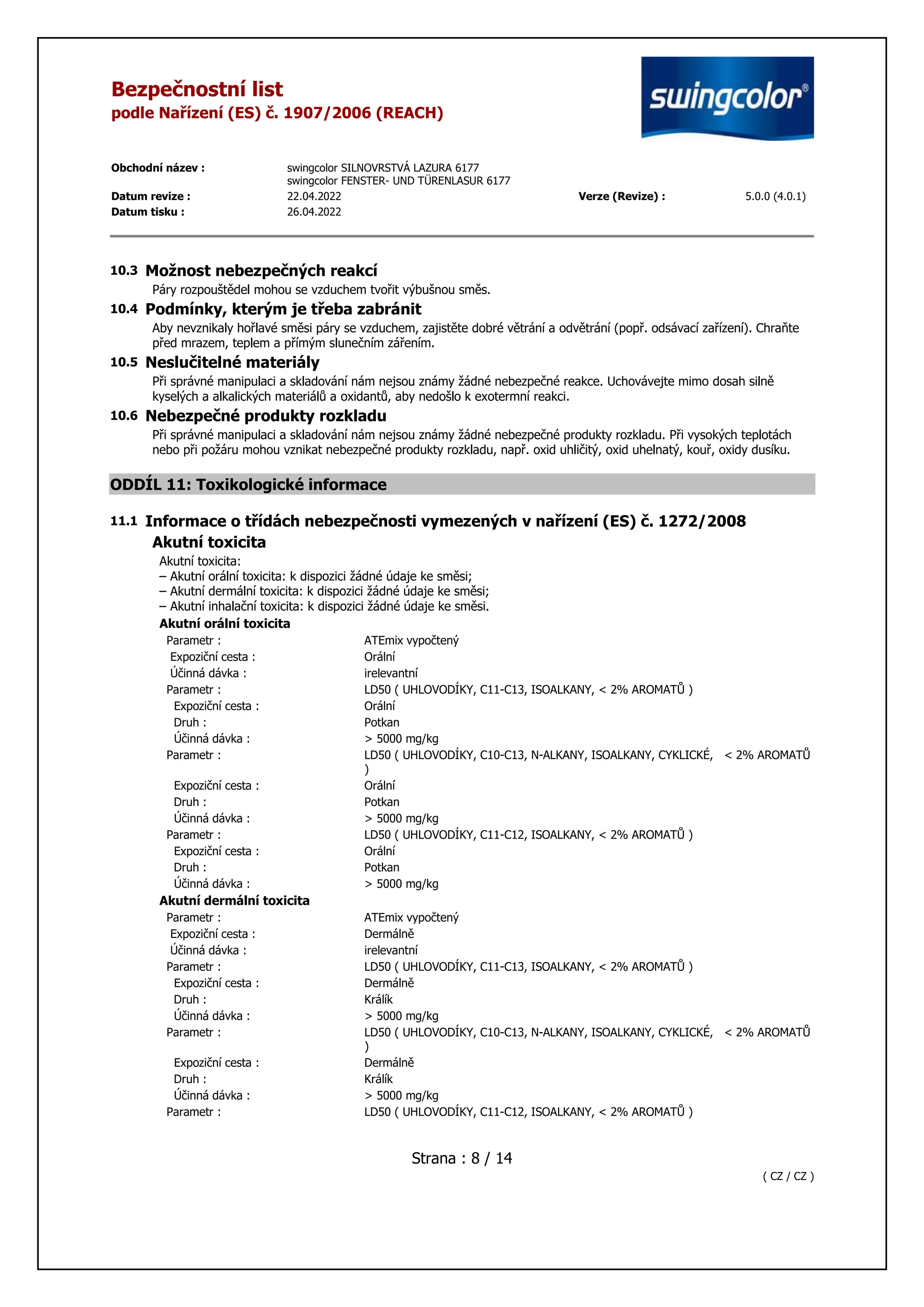 Bezpečnostní list.pdf - important safety notices | PDF