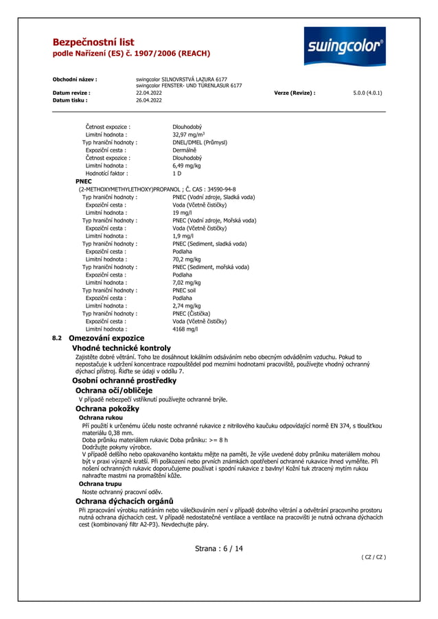 Bezpečnostní list.pdf - important safety notices | PDF