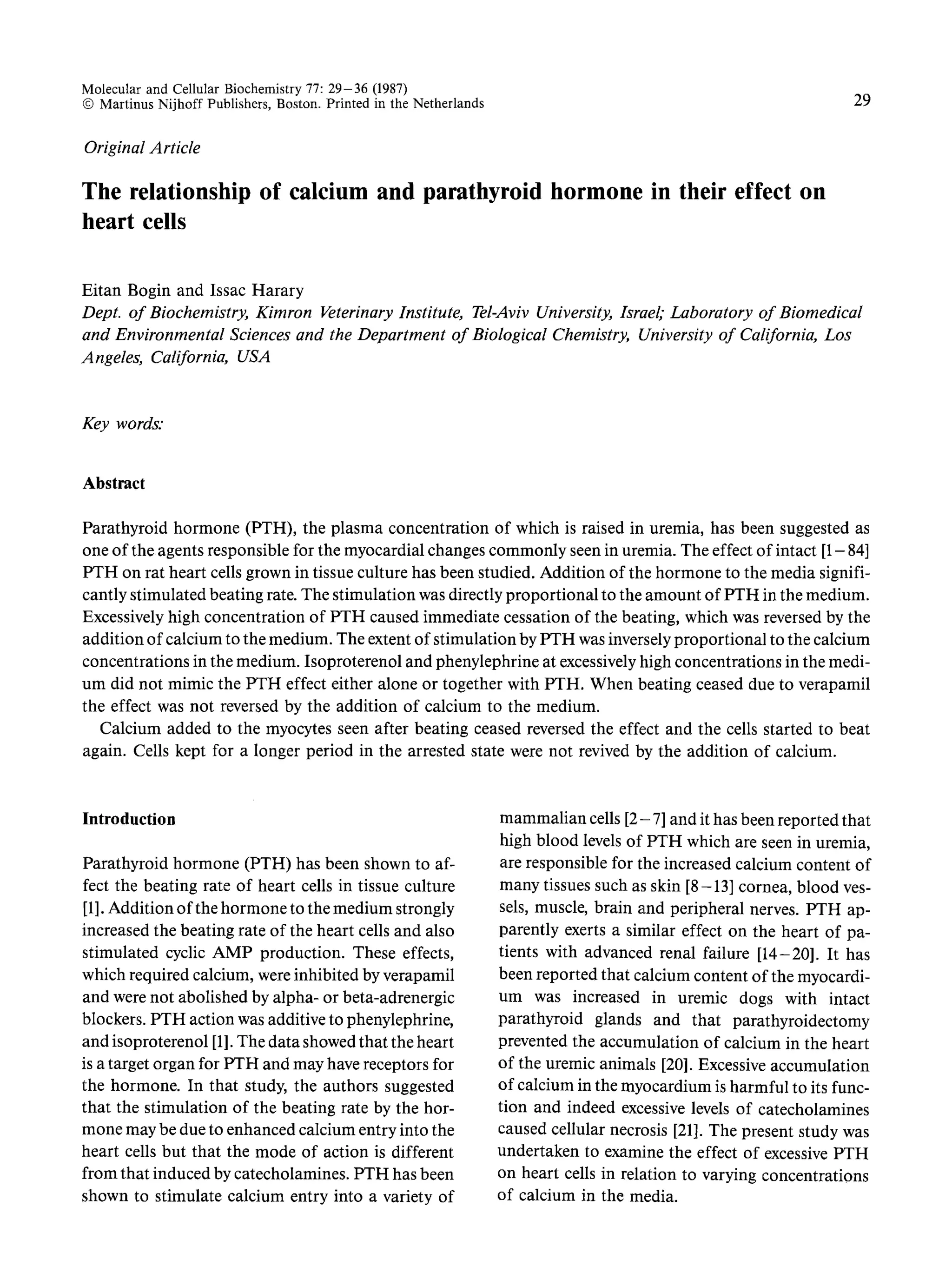calcium and PTH | PDF | Heart and Cardiovascular Diseases | Diseases and Conditions